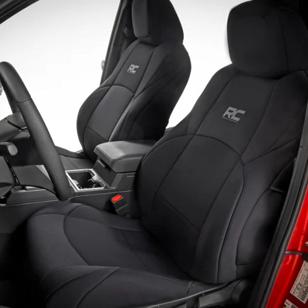 Rough Country Black Neoprene Seat Covers 2024 Toyota Tacoma TheYotaGarage